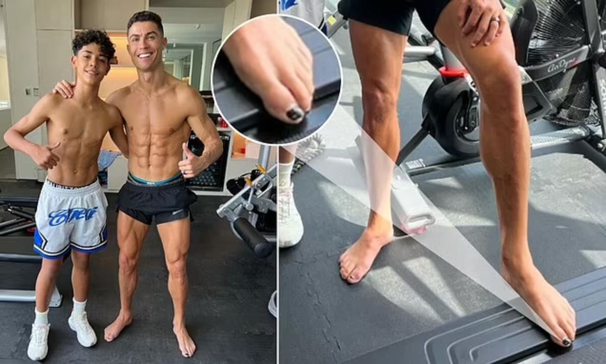 عکس دونفره کریستیانو رونالدو و پسرش پس از یک تمرین صبحگاهی